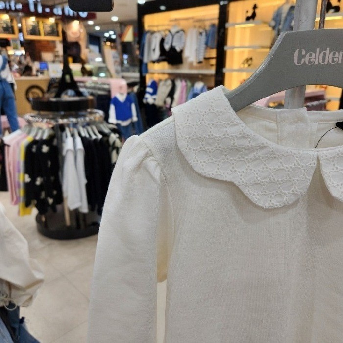 셀덴 sh06 레이스 애리 골지 티블라우스 EDBL23152